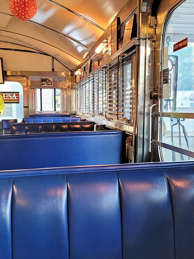 Blue vinyl booths line the windows, offering the perfect perch to people-watch while waiting for your breakfast feast to arrive.