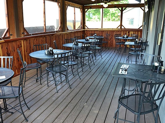 The outdoor patio—where fresh air meets fresh food. A peaceful retreat that makes your sandwich taste even better somehow.