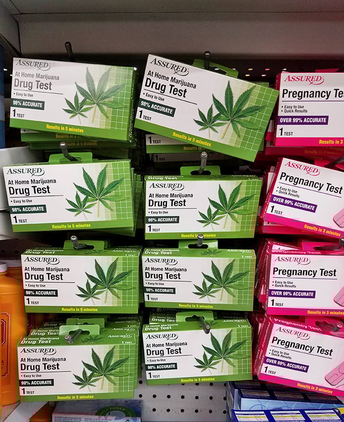 The reality check aisle – where life's big questions get answered for just a dollar. These tests prove that even life-changing information has a budget option.