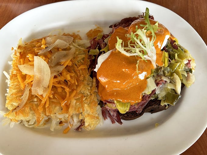 The Dubliner Benedict—where Irish inspiration meets Wisconsin execution. That sauce doesn't just cover the dish; it completes it.