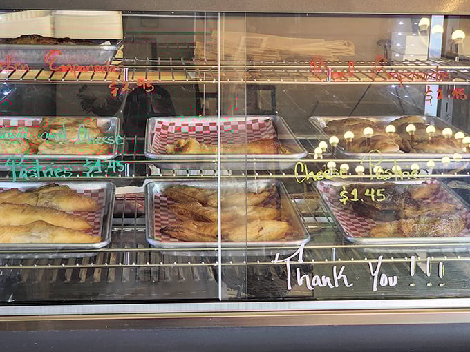 Pastry case treasures await behind glass – each one promising a sweet finale to your sandwich symphony.