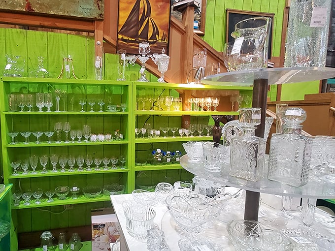 Crystal kingdom – where your grandmother's favorite pattern might be waiting to complete your set or start a new collection.