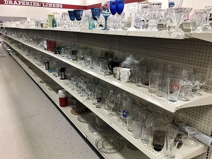 Crystal, glass, and goblets galore! This sparkling collection could host everything from backyard barbecues to impromptu royal galas.
