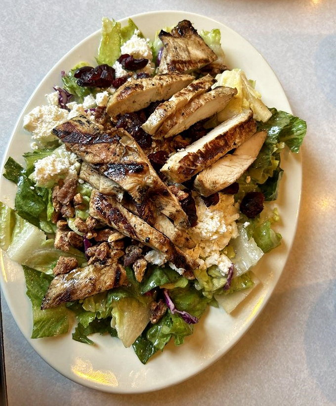A chicken salad that makes eating greens feel like an indulgence rather than a obligation—proof that healthy choices can still spark joy.