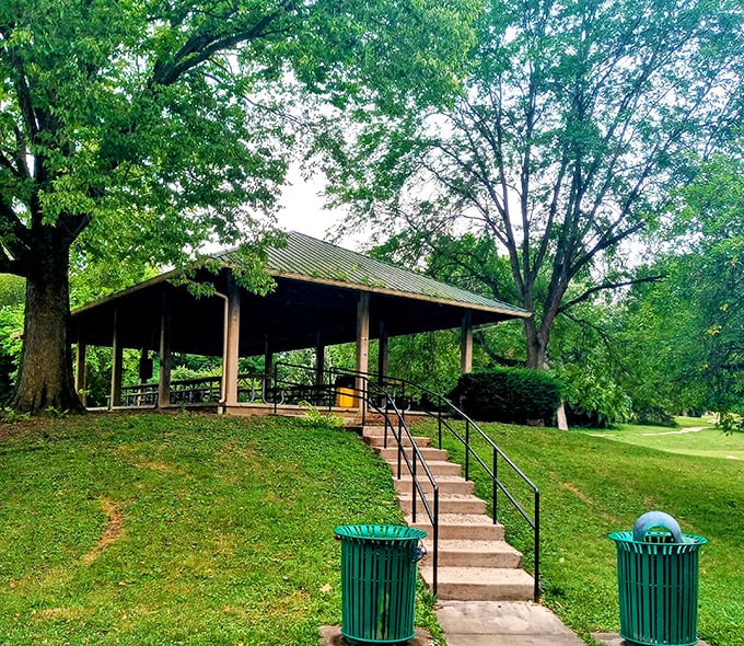 This peaceful pavilion stands ready for picnics, gatherings, and lazy afternoons spent watching clouds drift across Ohio skies.