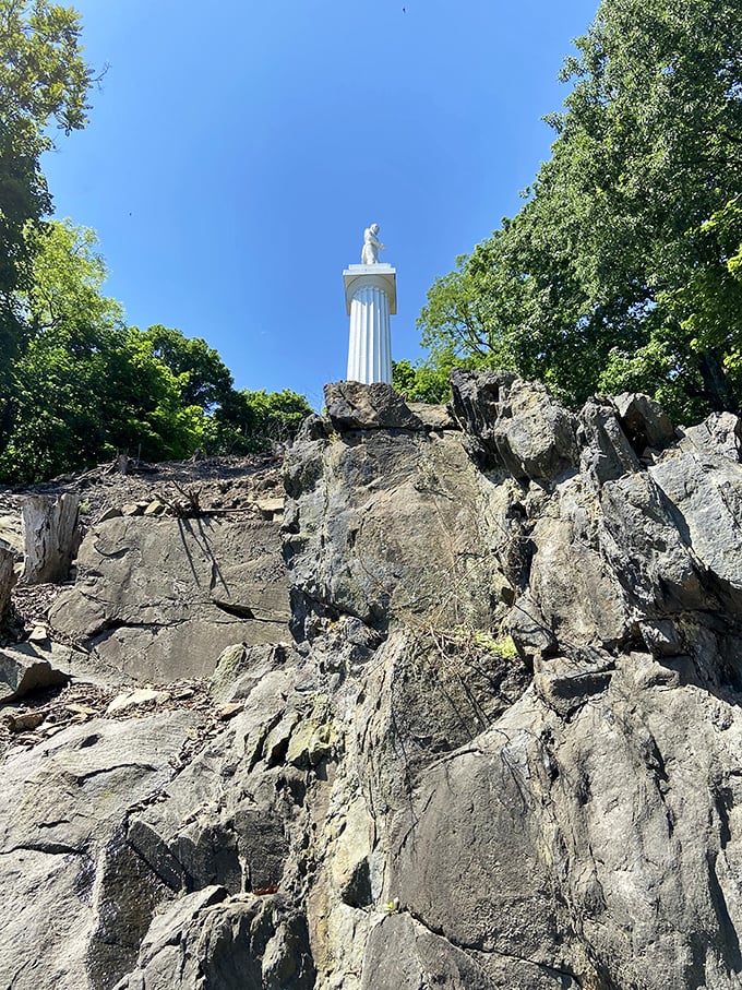 The Henry Clay Monument rises dramatically from rocky outcroppings, offering both historical significance and Instagram-worthy backdrops for visiting grandchildren.