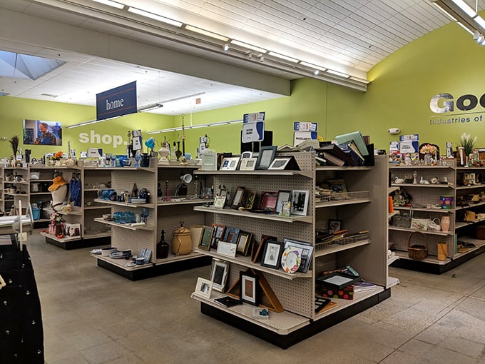 The home décor section—where picture frames, knickknacks, and forgotten wedding gifts find new purpose and appreciation in someone else's story.