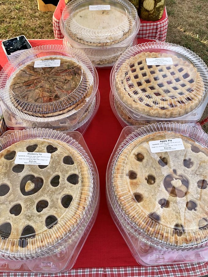 Homemade pies that make your supermarket bakery hang its head in shame. That lattice work isn't just crust—it's edible architecture.