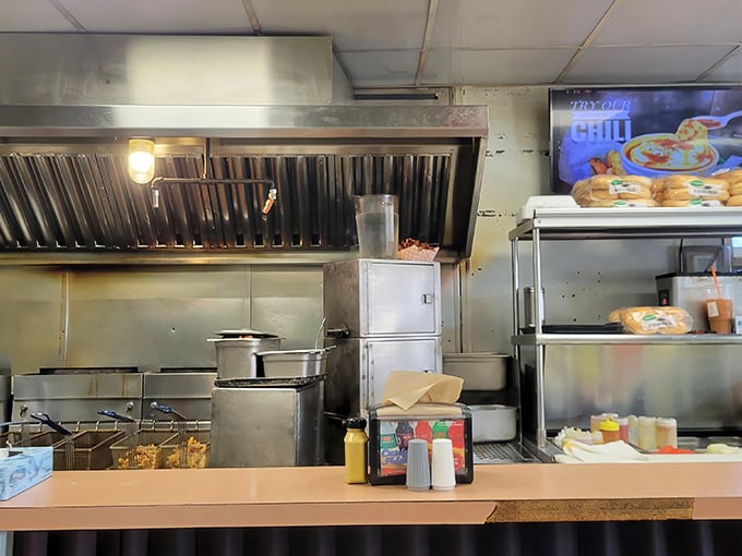 The heart of Ted's operation—where steam transforms ordinary ingredients into extraordinary meals that haunt your dreams.
