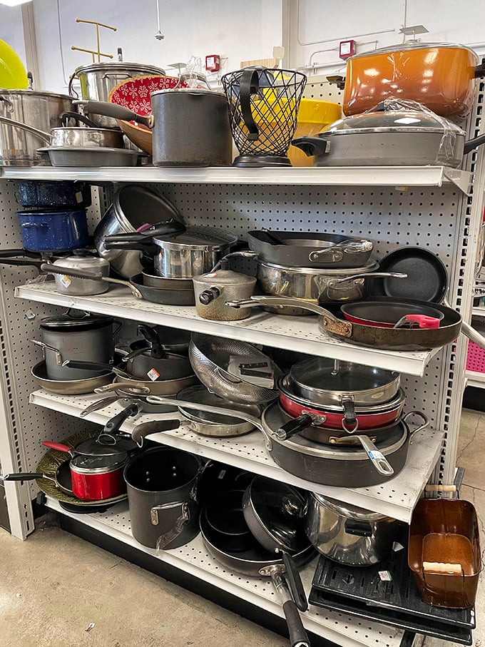 Cookware heaven for culinary enthusiasts on a budget. That cast iron pan? Probably better seasoned than anything you'd find at Williams-Sonoma.