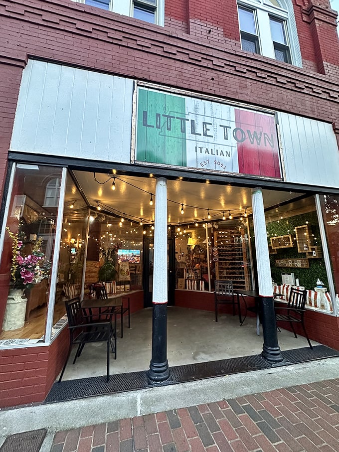 Little Town Italian glows with string lights and promise – the kind of place where pasta comes with a side of community.