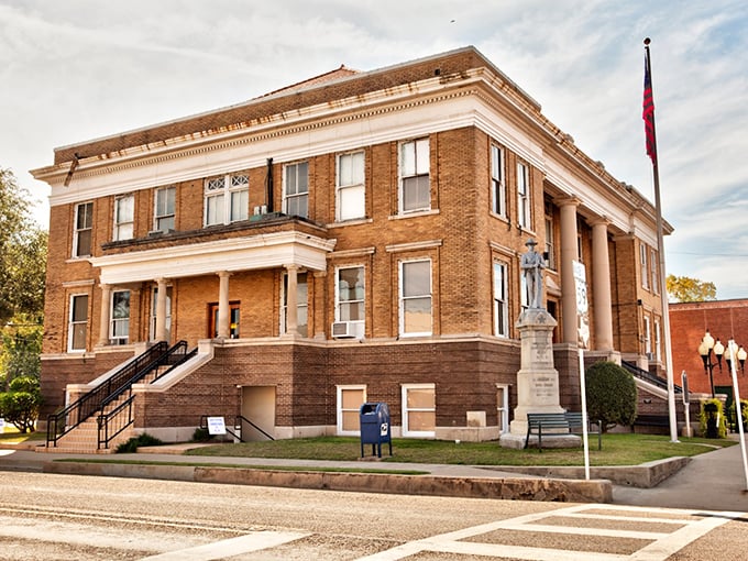 The Marion County Courthouse stands proud as the town's architectural heavyweight – where justice has been dispensed with varying degrees of mercy since horse-and-buggy days.