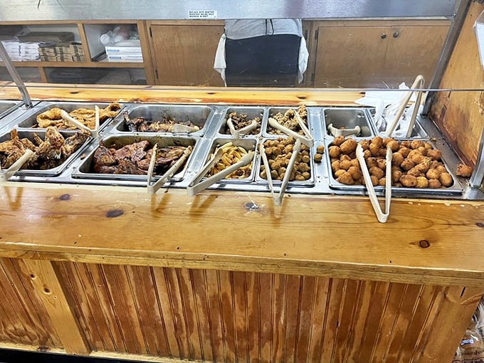 A lineup that makes decision-making nearly impossible. Each tray holds something that could be the highlight of your day – choose wisely or try them all.