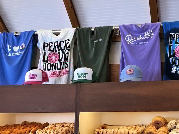 Donut Hole merch lets you take the love home. That "PEACE LOVE DONUTS" shirt speaks to my soul on a spiritual level.