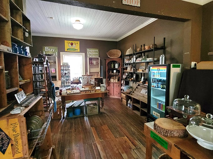 A shop that understands retail therapy should include actual therapy – in the form of local honey, handcrafted goods, and comfort foods.