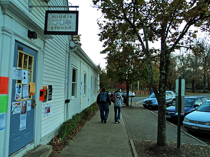 Middle Ground café serves as the village's living room where ideas and coffee flow freely. Where town and gown come together over caffeine.