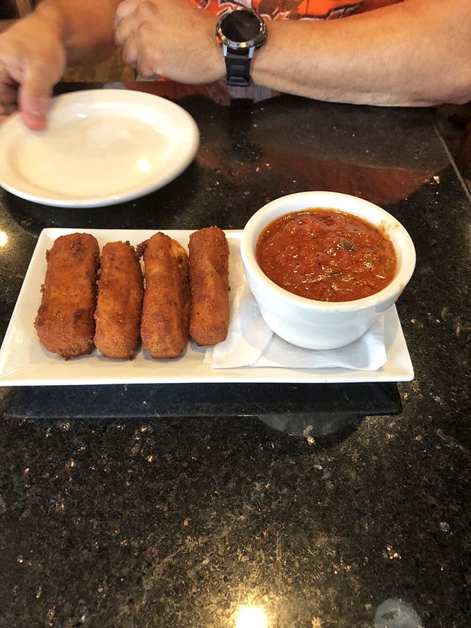 Mozzarella sticks that actually taste like cheese rather than breading—a rare achievement in the appetizer universe.
