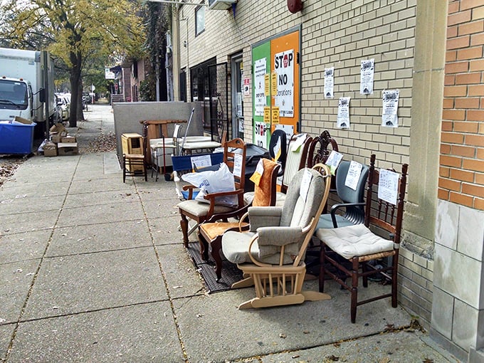Sidewalk treasures await new homes – that rocking chair could be where you finally finish reading "War and Peace."
