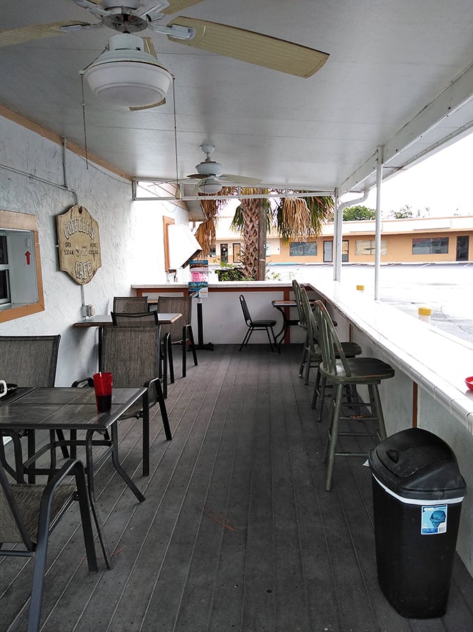 Florida's perfect weather deserves an outdoor dining space. This patio lets you enjoy your breakfast with a side of sunshine.