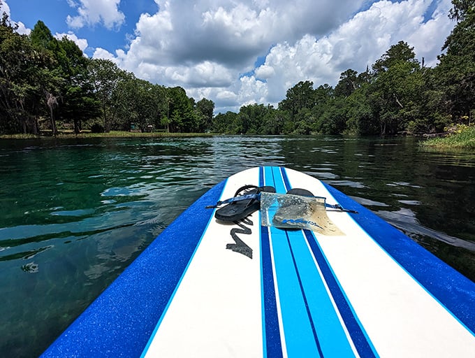Paddleboarding on water so clear it's like hovering above another world – one where your balance is hopefully better than mine.