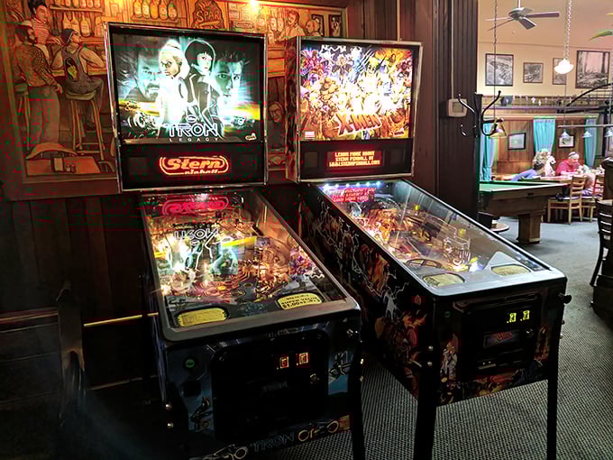 Even the entertainment has vintage charm—these pinball machines offer a welcome reminder that some pleasures never need a software update.