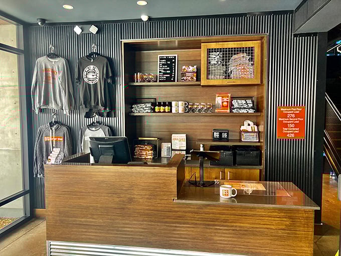 Even the merchandise corner says, "Yes, you'll want to remember this place," because some meals deserve their own souvenirs.