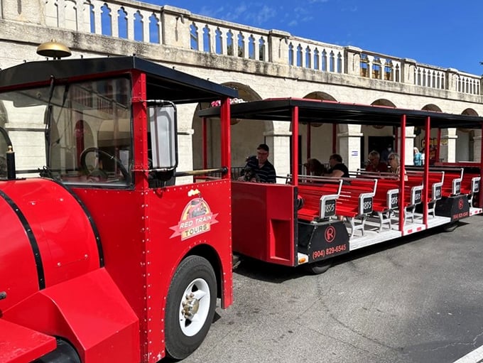 All aboard the weird express! The Red Train Tours offer a perfect complement to your Ripley's adventure, letting you explore St. Augustine's historic streets without walking in Florida's heat.