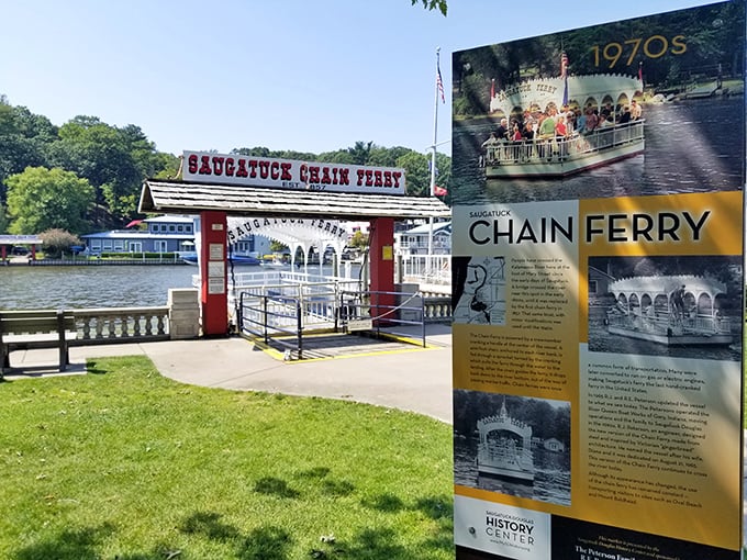 The historic Chain Ferry – Saugatuck's answer to Venice's gondolas, only with more Midwestern practicality and less operatic serenading.