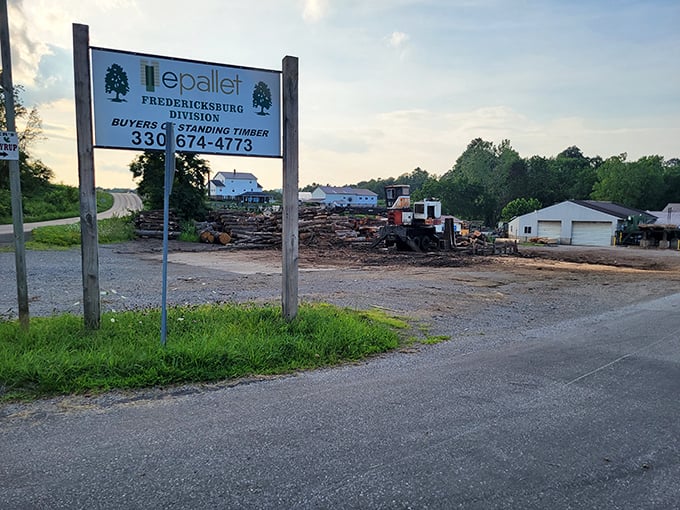 Not all businesses are agricultural – this sawmill represents the diverse enterprises that keep Amish communities economically resilient and self-sufficient.