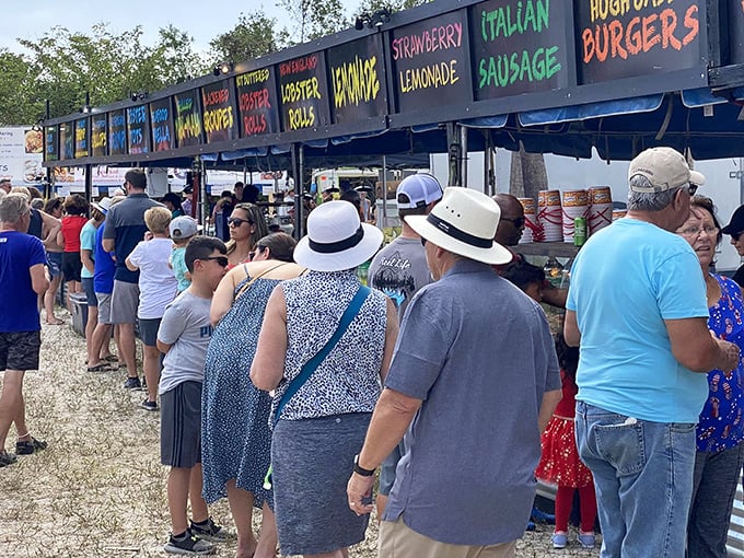 Food festivals in paradise—where the only thing better than the Gulf views is deciding between lobster rolls and fresh grouper sandwiches.