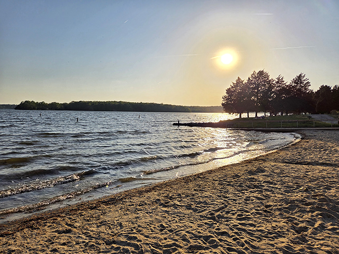 Golden hour magic where water meets sand. This is the moment vacation memories are made of—just add footprints.