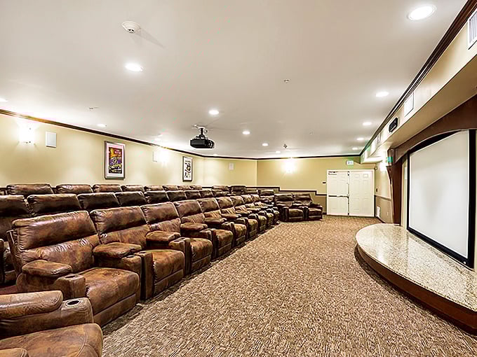 Movie nights get the VIP treatment with these leather recliners. Finally, a theater where nobody minds if you fall asleep during the slow parts.