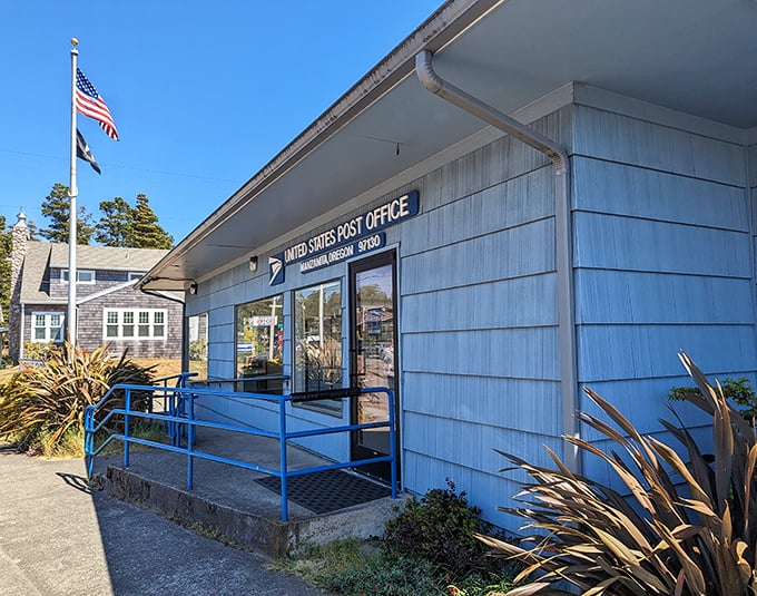 Even running errands feels charming in Manzanita. The post office, like everything here, embraces that laid-back coastal aesthetic.