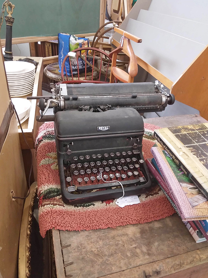That Royal typewriter has probably written love letters, grocery lists, and maybe the great American novel – now it waits for its next chapter.