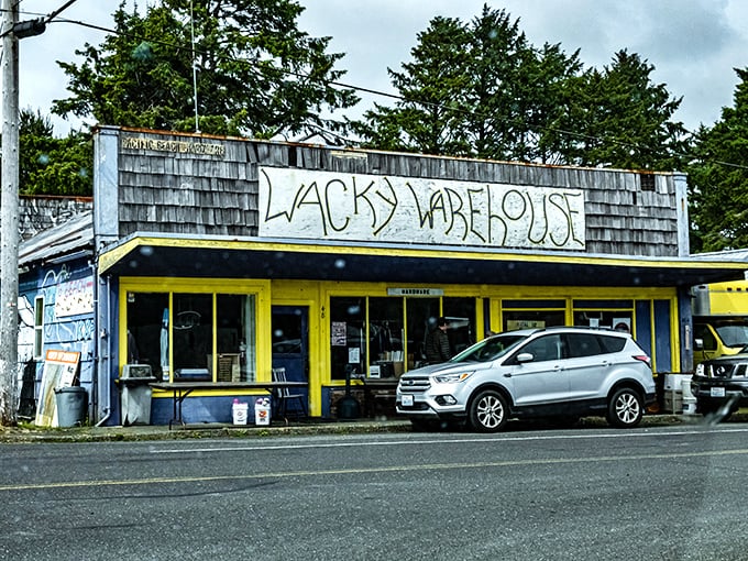 The Wacky Warehouse proves that coastal businesses, like the best character actors, don't need glamour to be unforgettable—just personality and a splash of yellow.