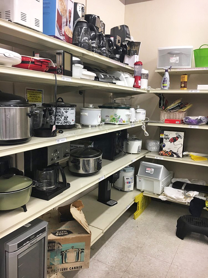 Kitchen appliance nirvana – slow cookers and coffee makers waiting for their second act in someone's culinary production.