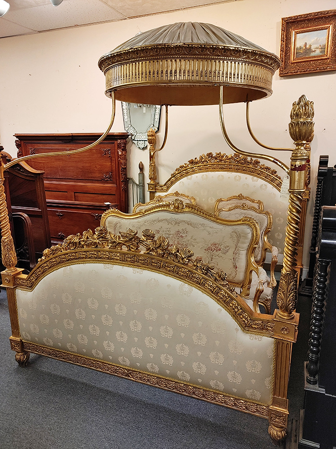A bed fit for Marie Antoinette—or anyone who's ever secretly wanted to live in a palace. Sweet dreams come standard with this level of opulence.