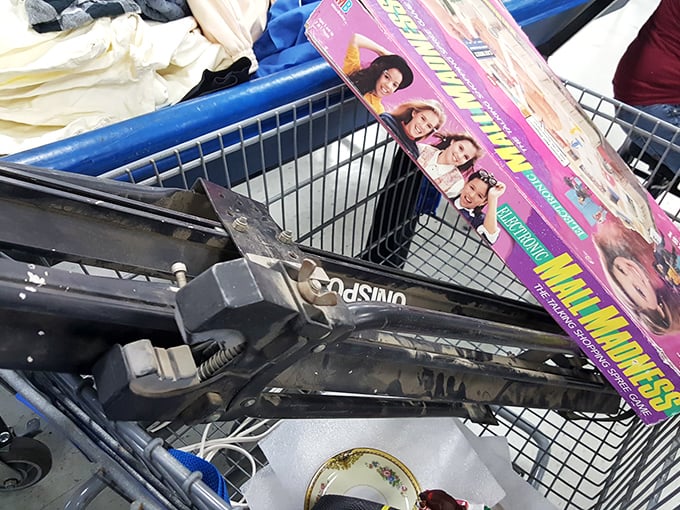 The "Mall Madness" board game peeking out feels symbolic—this is the anti-mall experience, where the madness is in the method, not the markup.