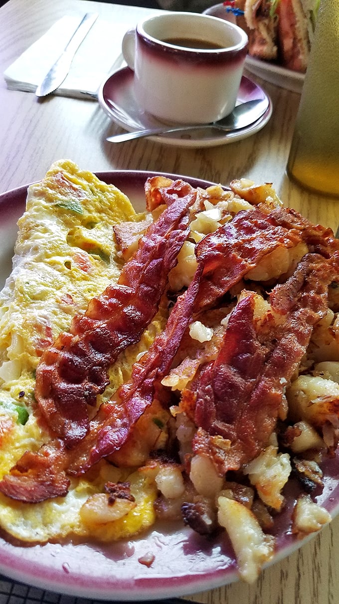 The breakfast platter that answers the eternal question: "Why choose between bacon and eggs when you can have both?"