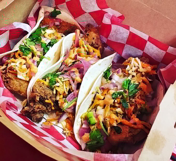These tacos don't need a Tuesday to shine. Crispy chicken nestled in soft tortillas with vibrant toppings—a fiesta in every bite.