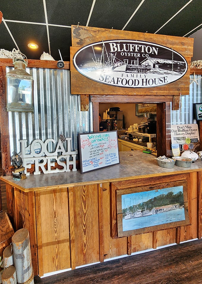 "LOCAL FRESH" isn't just a sign here – it's a promise written in wood and backed up by generations of seafood know-how.