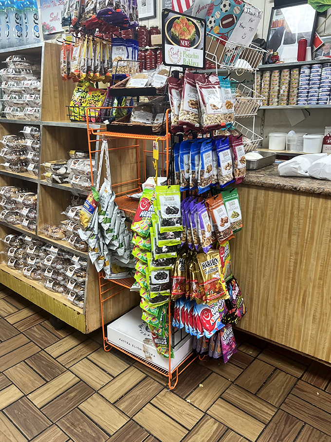 The counter display offers a glimpse into a world where snacks aren't just food—they're essential companions on your sandwich journey.