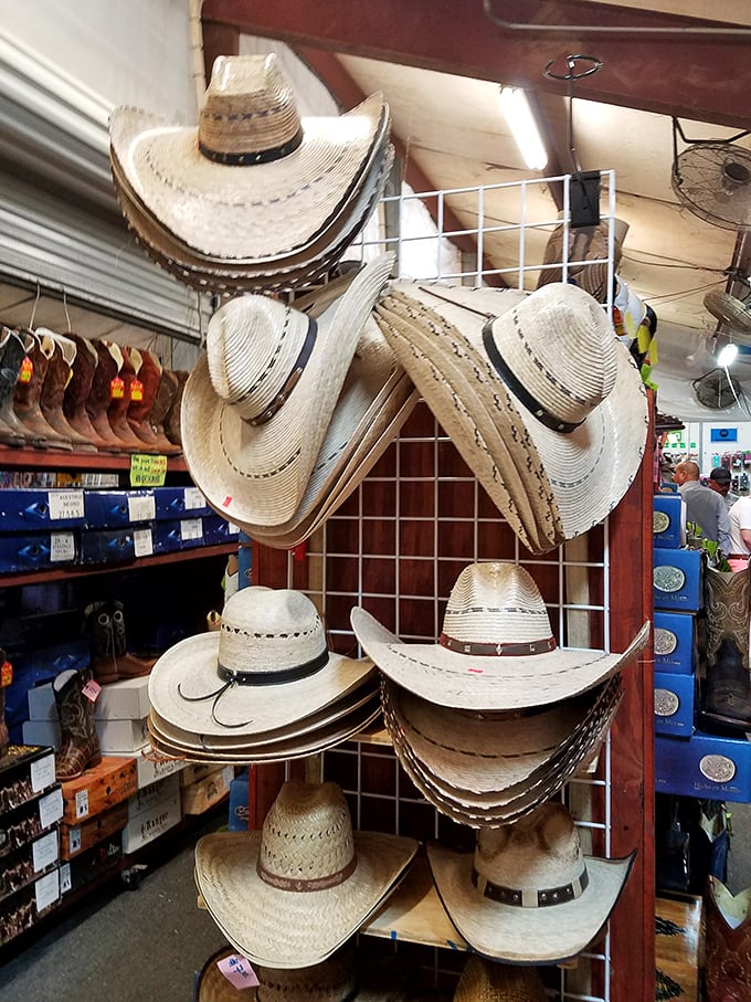 Cowboy hat heaven! From working ranchers to weekend warriors, these straw toppers are the quintessential Louisiana sun shields with a side of Western swagger.
