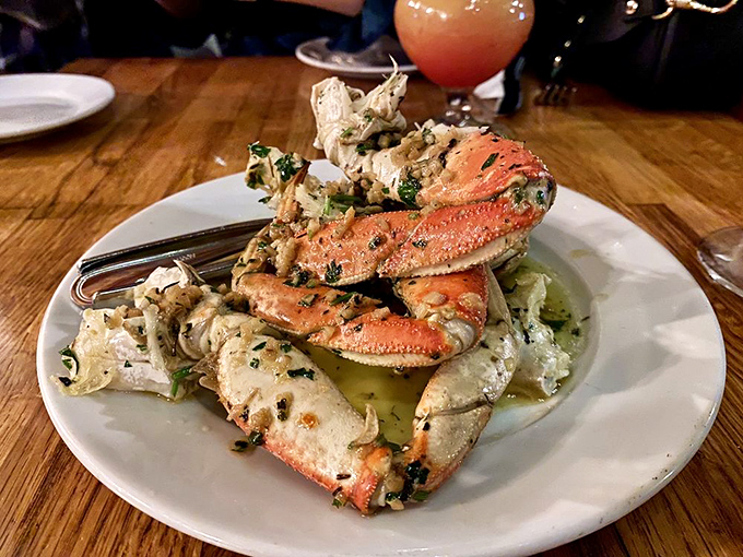 Garlic-roasted crab that makes you work for your meal, but rewards every crack and pick with sweet, tender meat. A delicious treasure hunt.