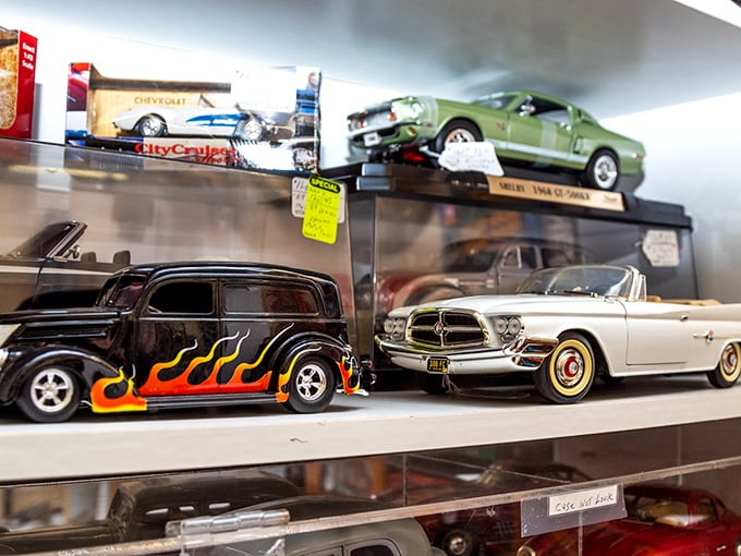 Miniature cars with maximum detail—each one a time machine to when American automotive design was an art form, not just aerodynamics.