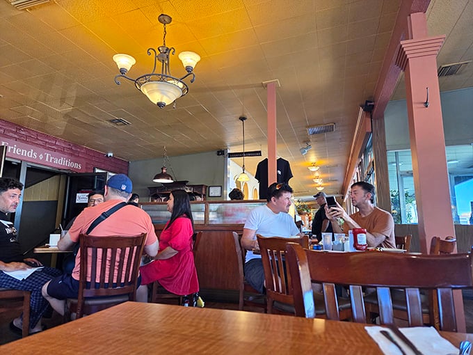 The dining room hums with the satisfied murmurs of patrons who've discovered that happiness is just a turkey dinner away.
