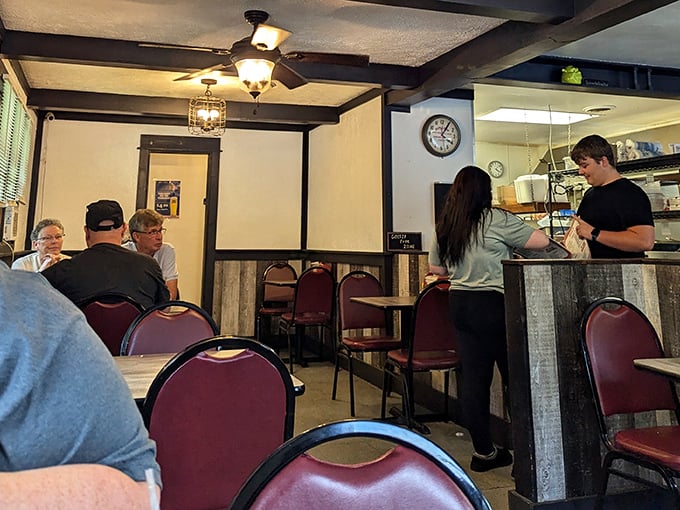 No fancy design firm needed here—just comfortable chairs, good lighting, and the promise of honest food served with genuine care.