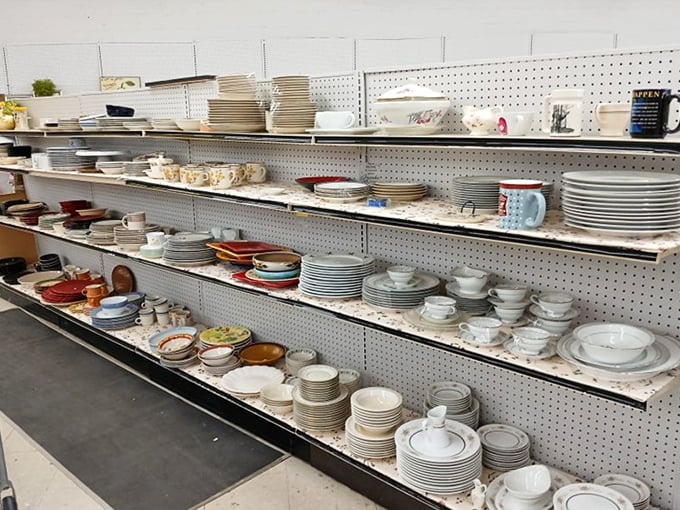 Dish paradise – where mismatched becomes a design choice and your dinner guests will think you're charmingly eclectic rather than budget-conscious.