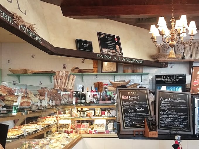 French bakery charm meets outlet mall convenience – carbs and croissants to fuel your marathon shopping expedition ahead.