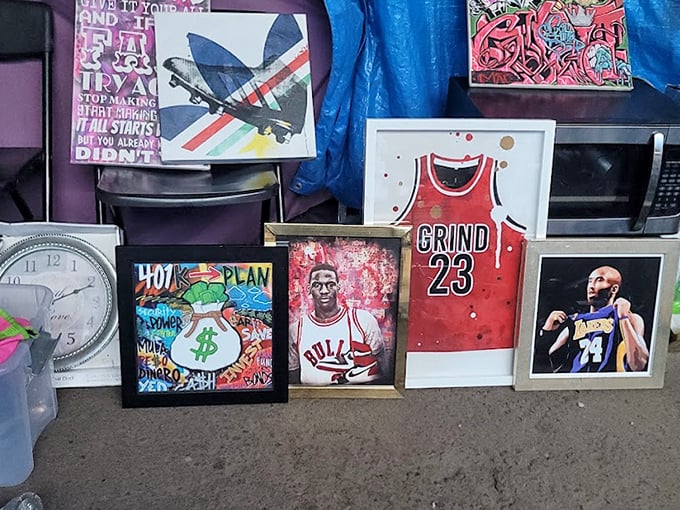 Sports memorabilia that captures moments of greatness—Jordan's legacy and Lakers pride preserved behind glass for the next generation of fans.